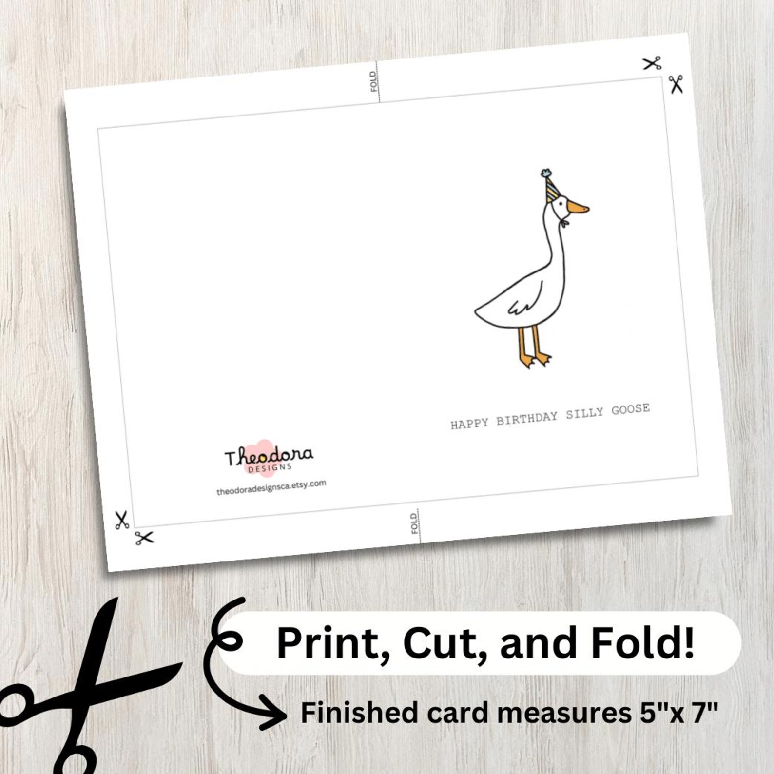 Happy Birthday Silly Goose - Funny Goose Birthday Card - Digital ...