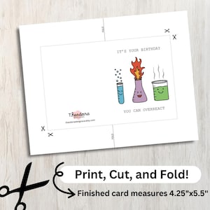 Printable Chemistry Birthday Card - Science Lab Themed Card for ...