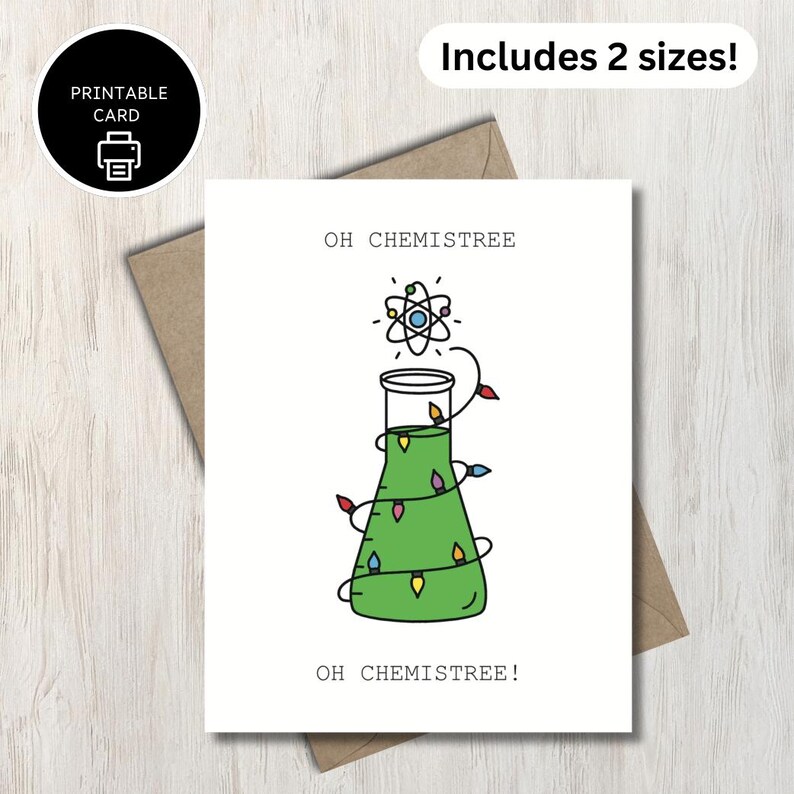 Oh Chemistree - Chemistry Themed Printable Christmas Greeting Card ...