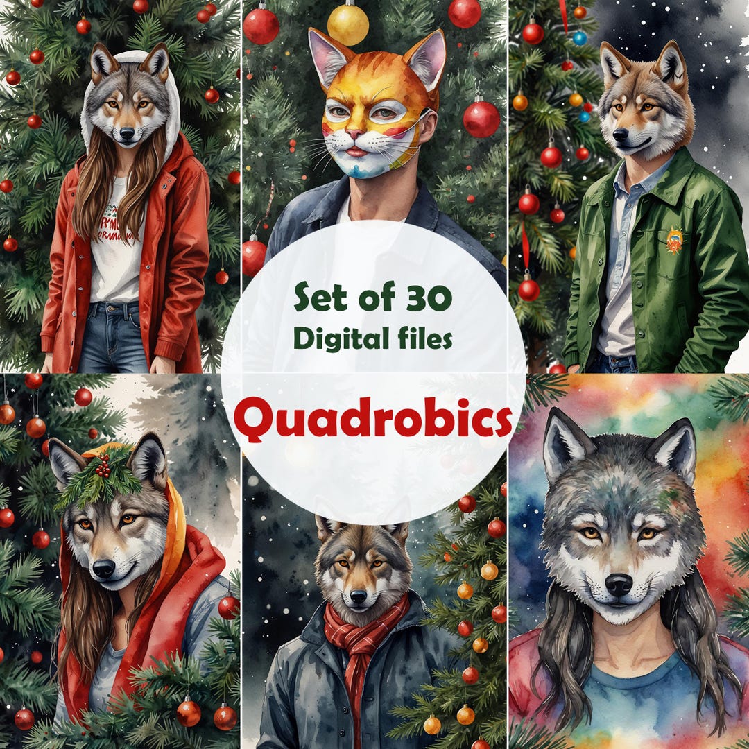 Set of 30 Quadrobics Digital Files, Quadrobics Mask, Christmas ...