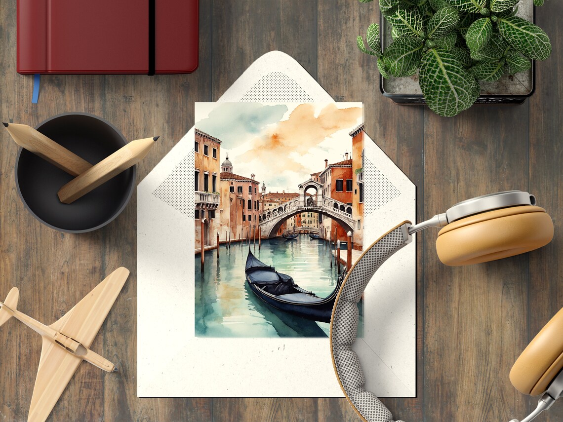 Watercolor Venice Clipart: Scrapbook Travel Scenes (digital Download ...