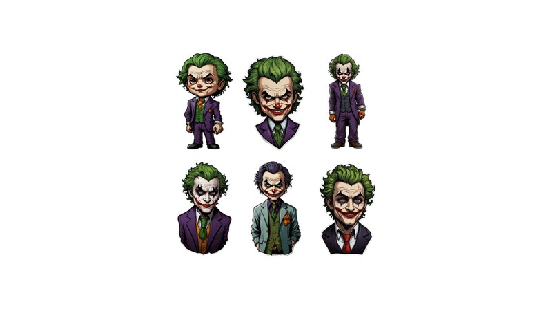 Set of 16 JOKER Digital Stickers, PNG, Poster, Clipart, Joker Print ...