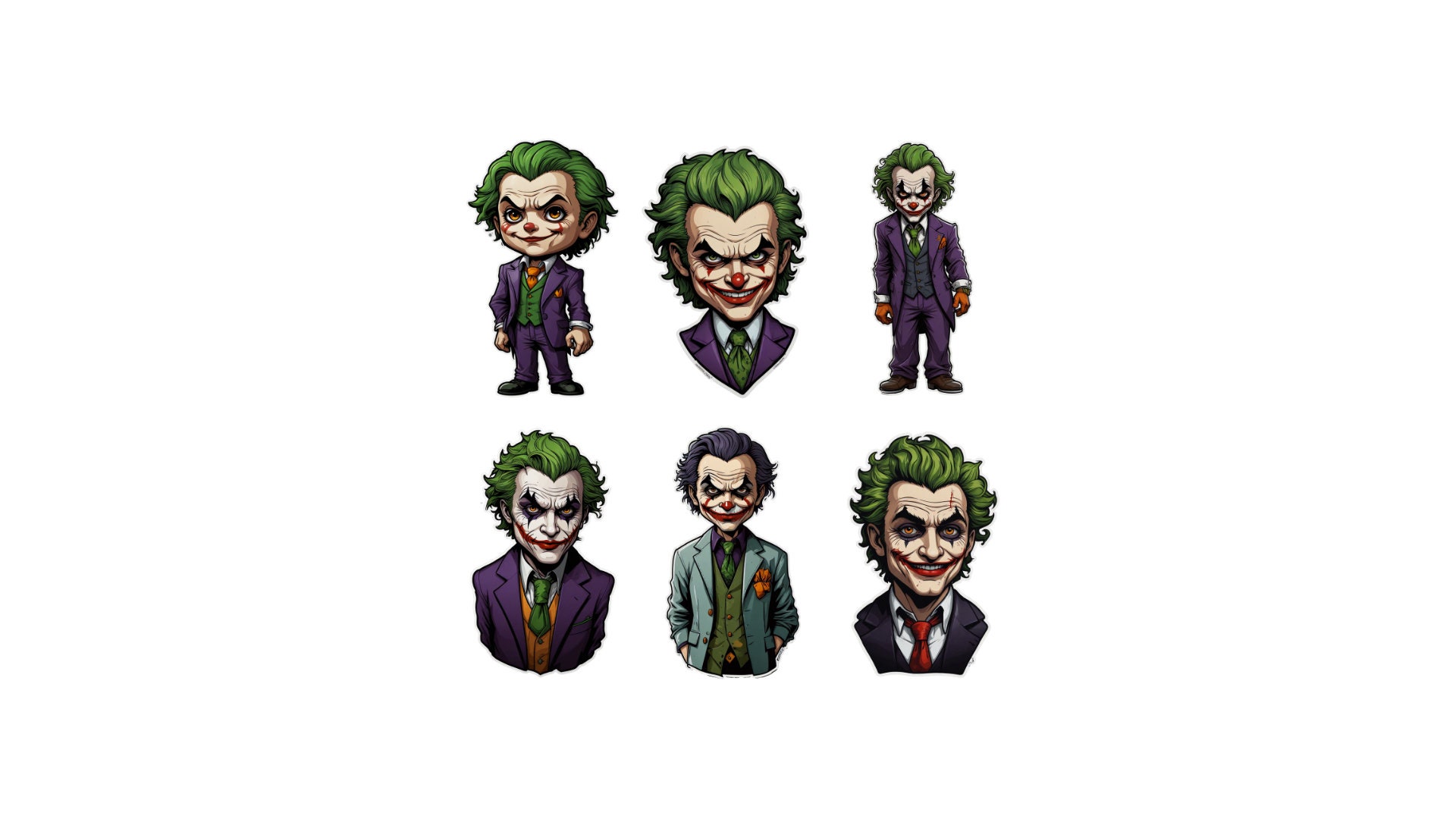 Set of 16 JOKER Digital Stickers, PNG, Poster, Clipart, Joker Print ...