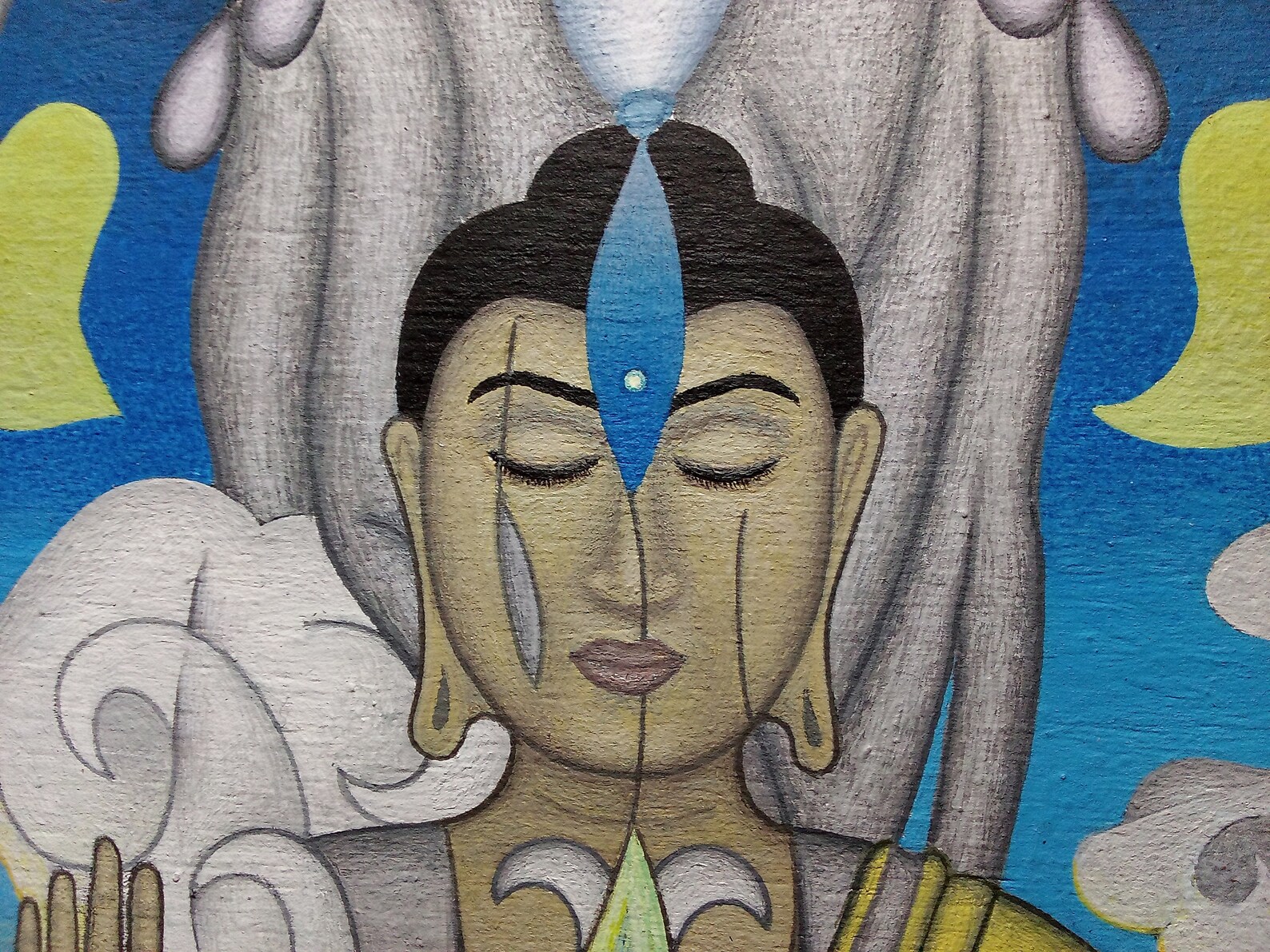 Buddha Nature Acrylic Painting on 10 X 10 Wood Panel, Buddha Under ...