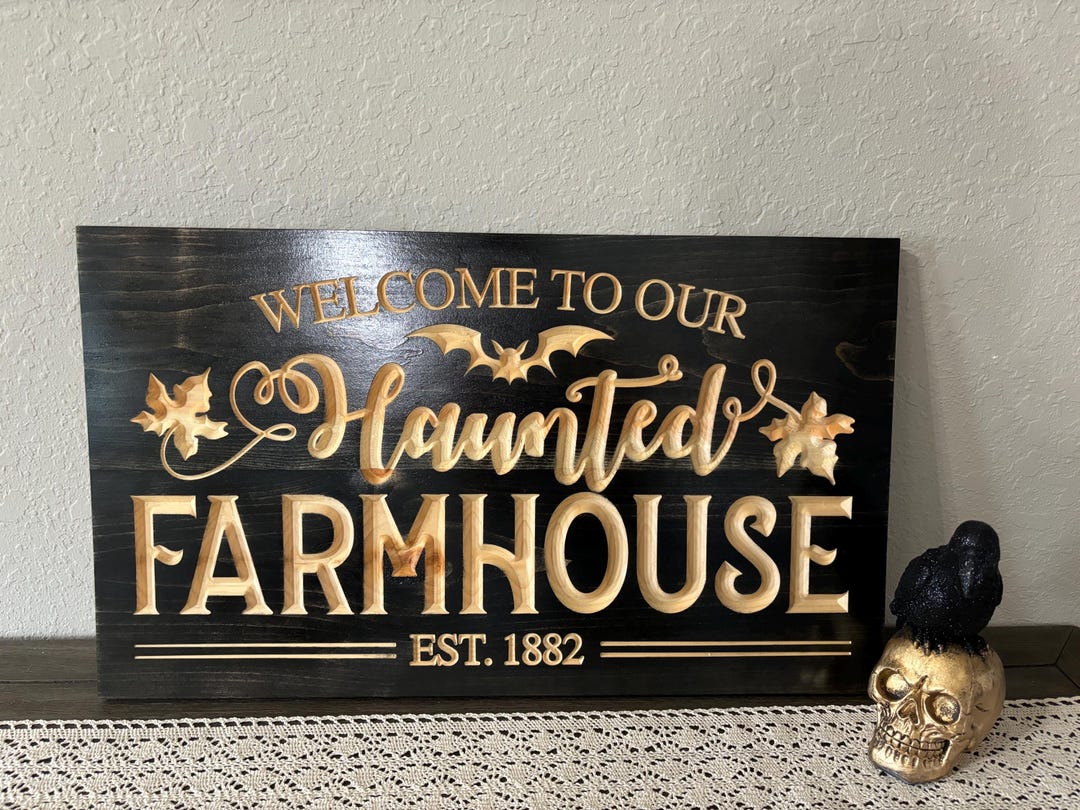 Solid Wood Farmhouse Style Halloween Sign - Etsy
