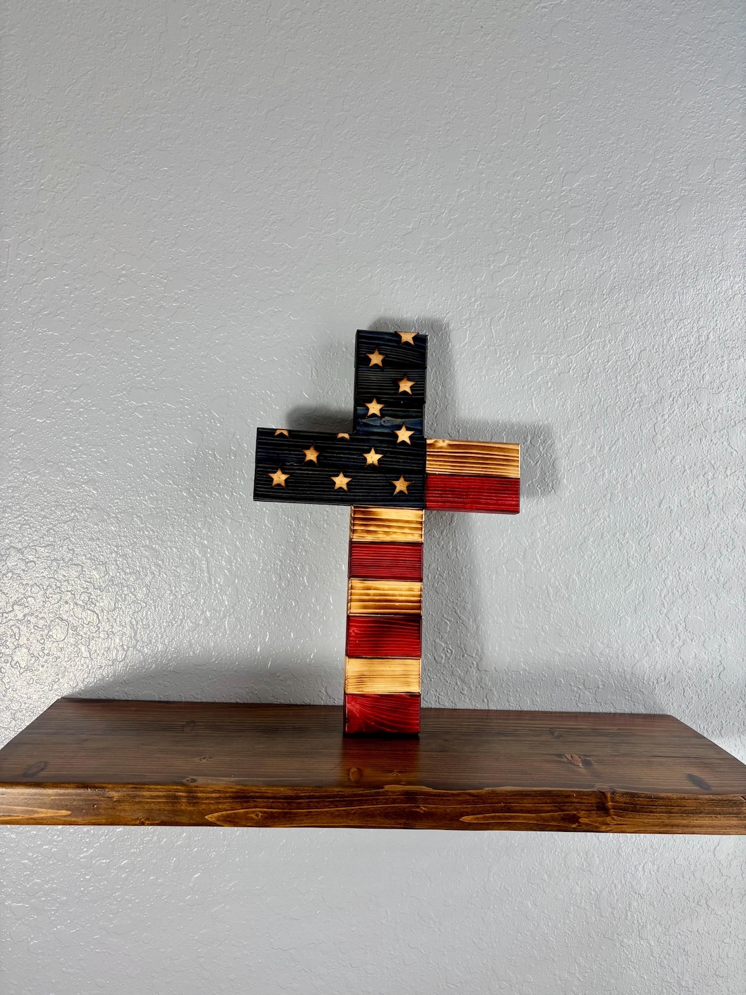 Wood USA Flag Cross, Christian Wood Cross, American Flag - Etsy