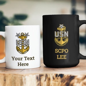 Personalized Chief Petty Officer Gift, Navy Chief Custom Mug for Master ...