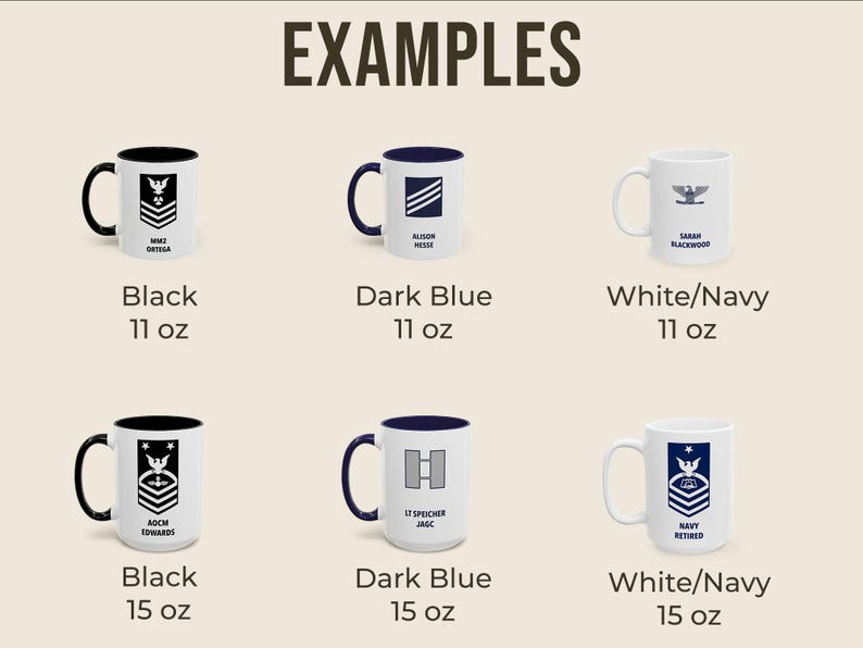 Personalized Navy Rank Insignia Mug: USN Retirement Gift - Etsy