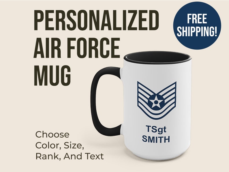 Personalized USAF Mug: Custom Airman Promotion, Hail & Farewell Gift - Etsy