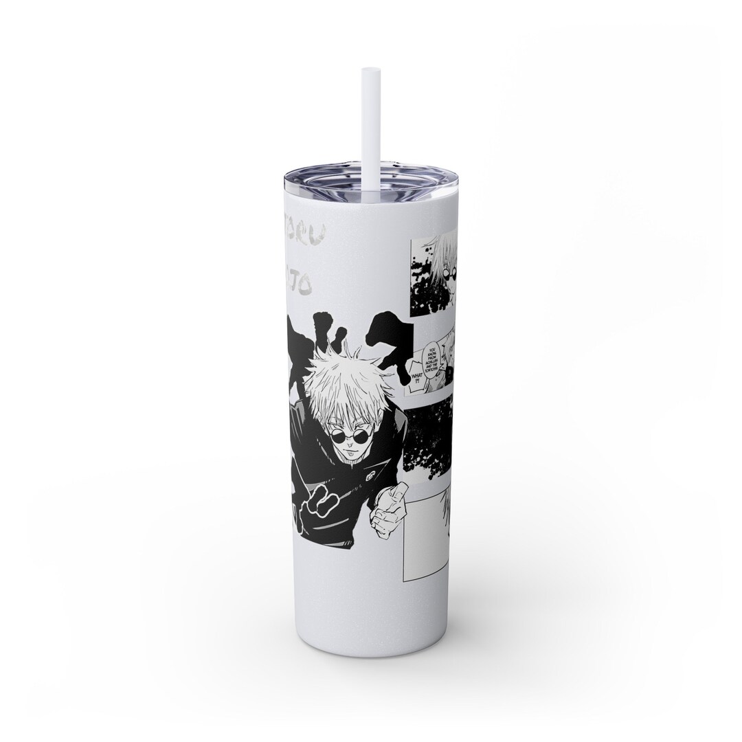Gojo Satoru Anime Inspired Tumbler With Lid, Anime Cup, Skinny Tumbler ...