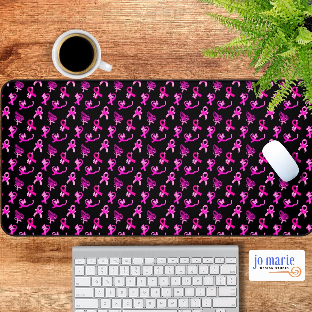 Breast Cancer Awareness Mouse Pad, Pink Ribbon Desk Mat, Office Home ...