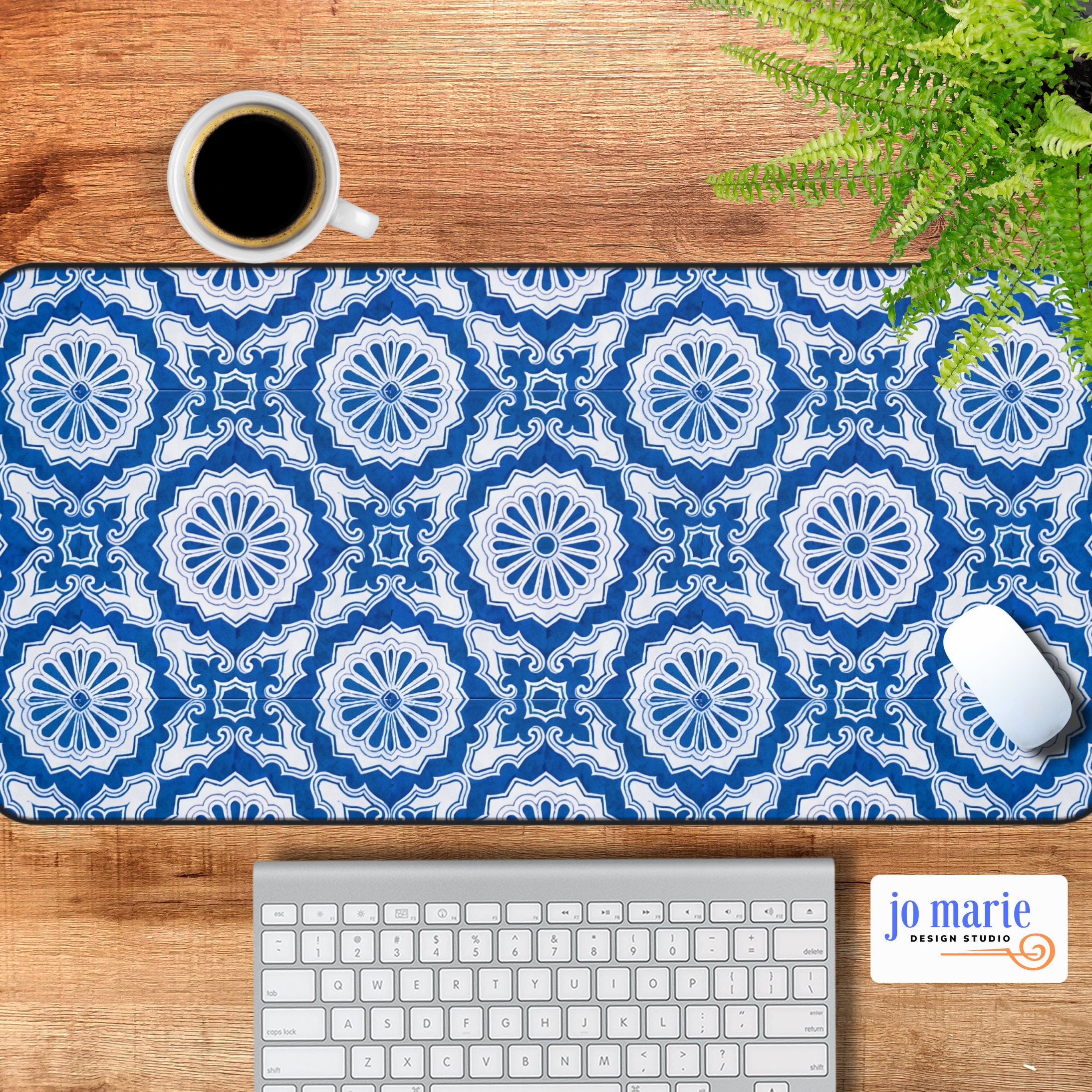Mexican Tile Look Gaming Desk Mat, Large Anti-slip Mousepad, Mexico ...