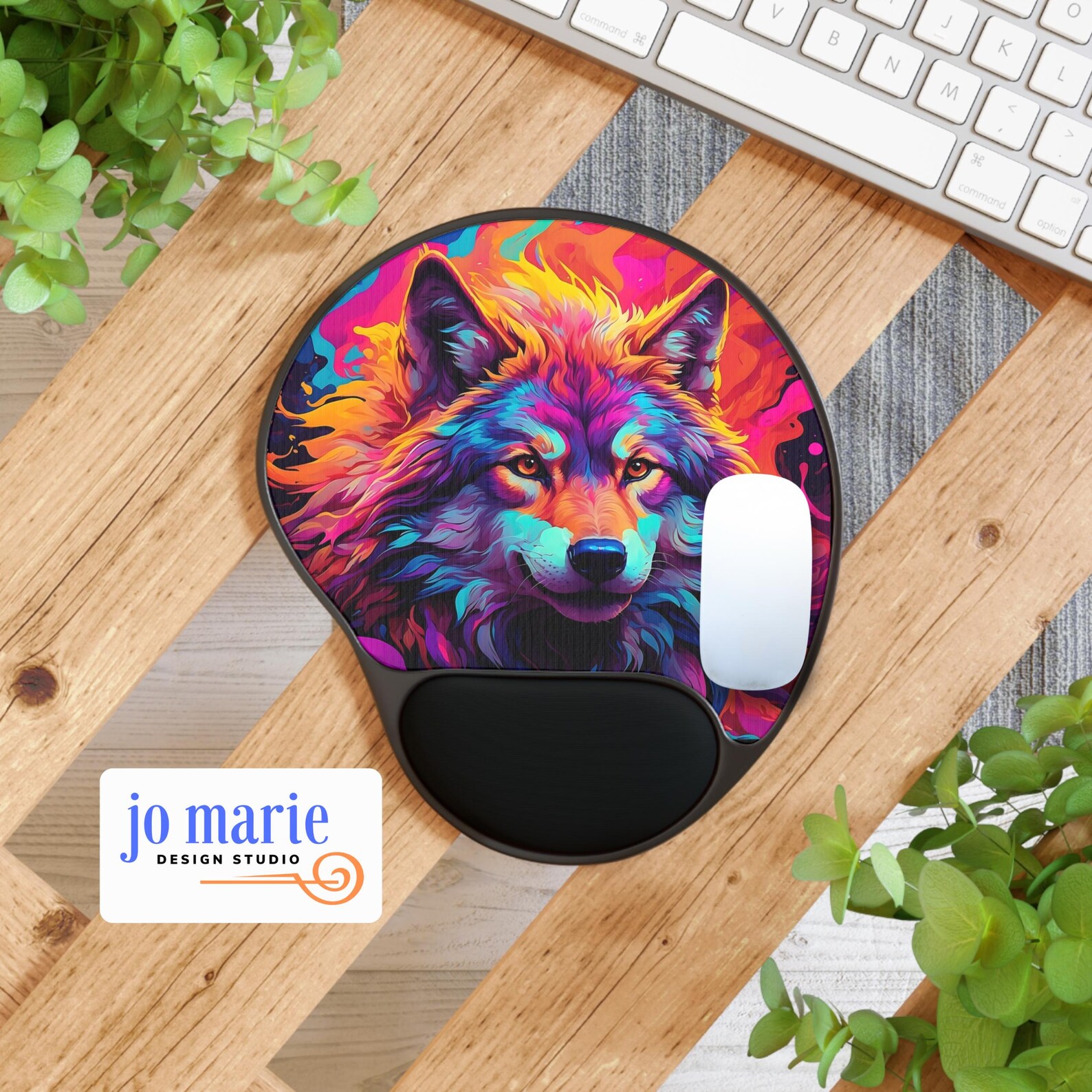 Wolf Wild Animal Mouse Pad, Nature Inspired Wolf Lover Ergonomic Wrist ...