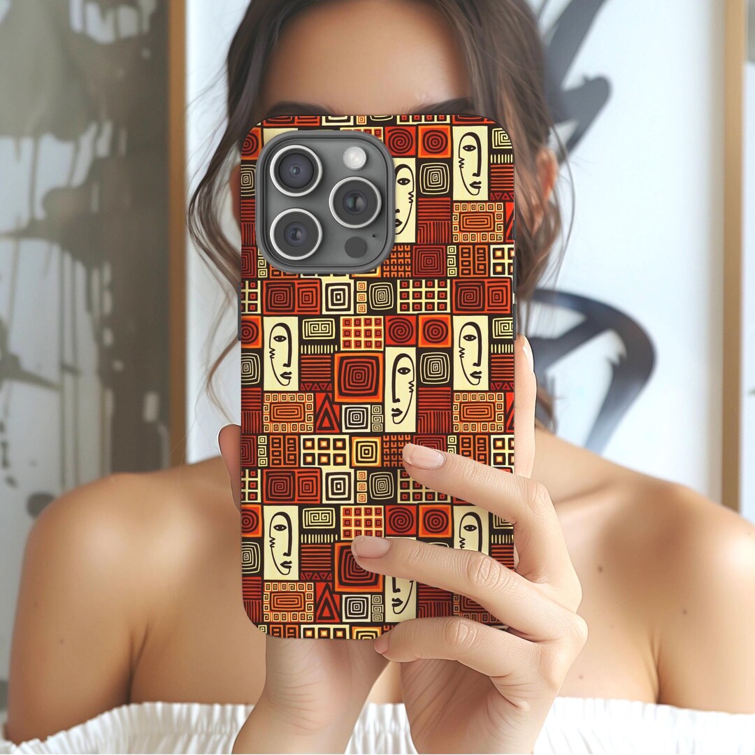 African Tribal Folk Art iPhone Tough Case, African Culture Galaxy Phone ...