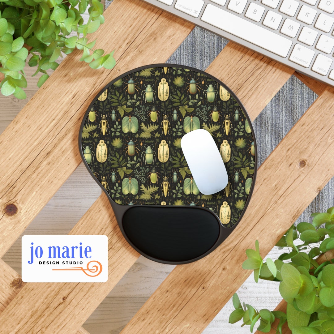 Botanical Mouse Pad, Bugs Beetles, Vintage Entomology, Ergonomic, Wrist ...