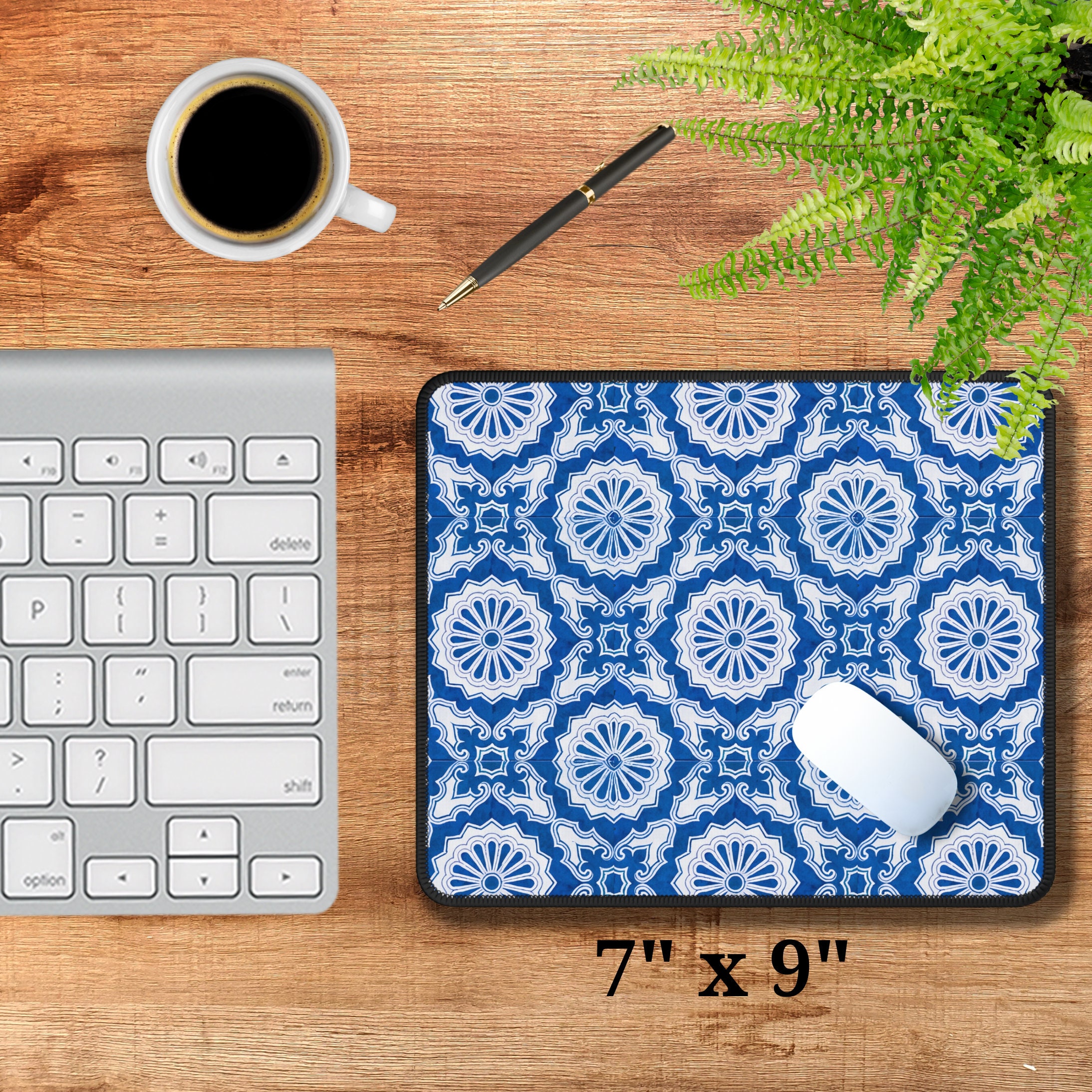 Mexican Tile Look Gaming Desk Mat, Large Anti-slip Mousepad, Mexico ...