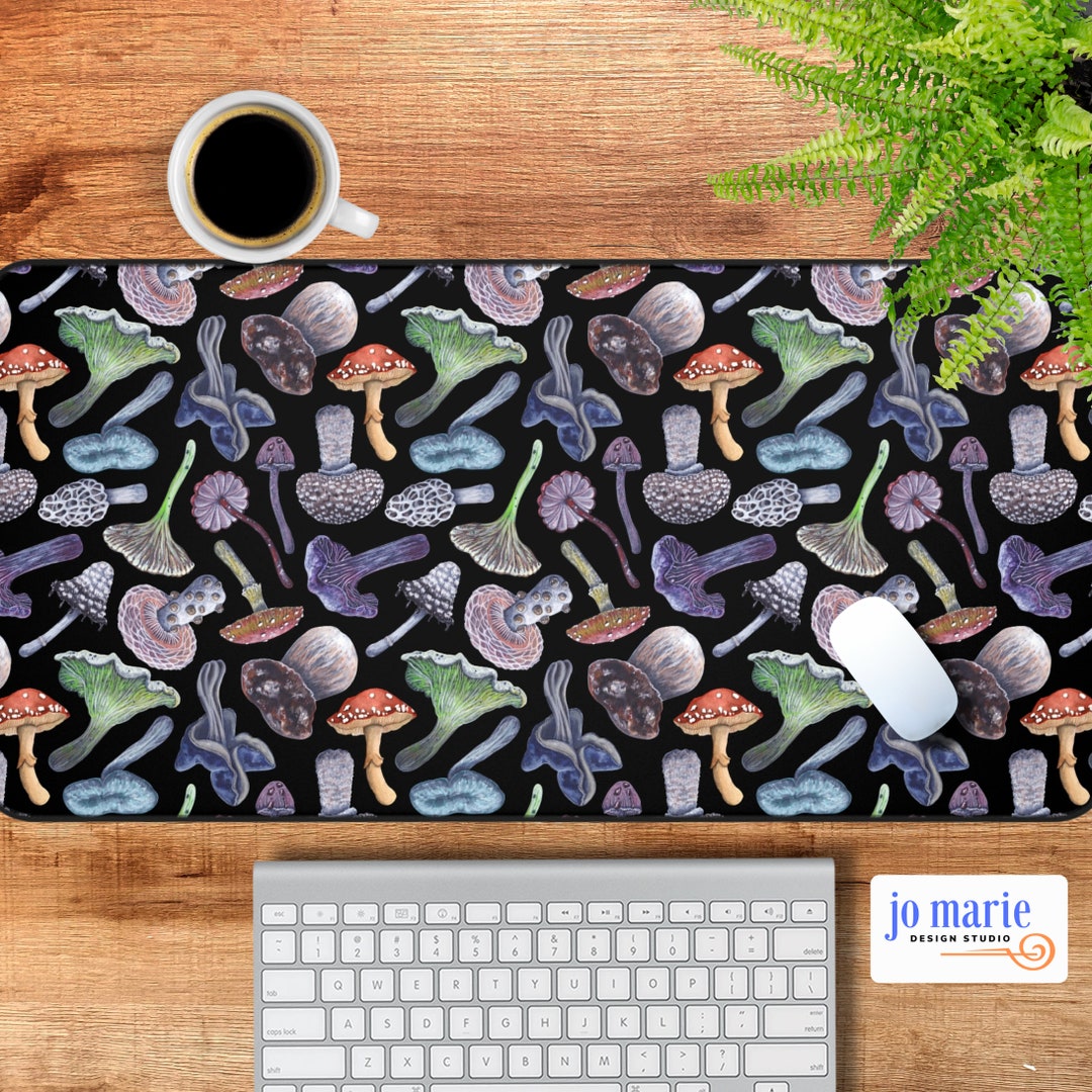 Mushrooms Gaming Desk Mat, Large Anti-slip Mousepad, Mushroom Fungi ...