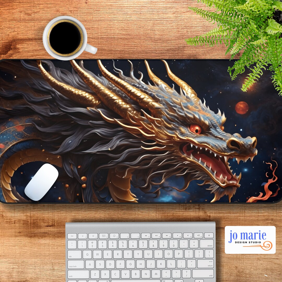 Gaming Desk Mat, Cool Mousepad, Fantasy Dragon Mouse Pad, Japanese ...