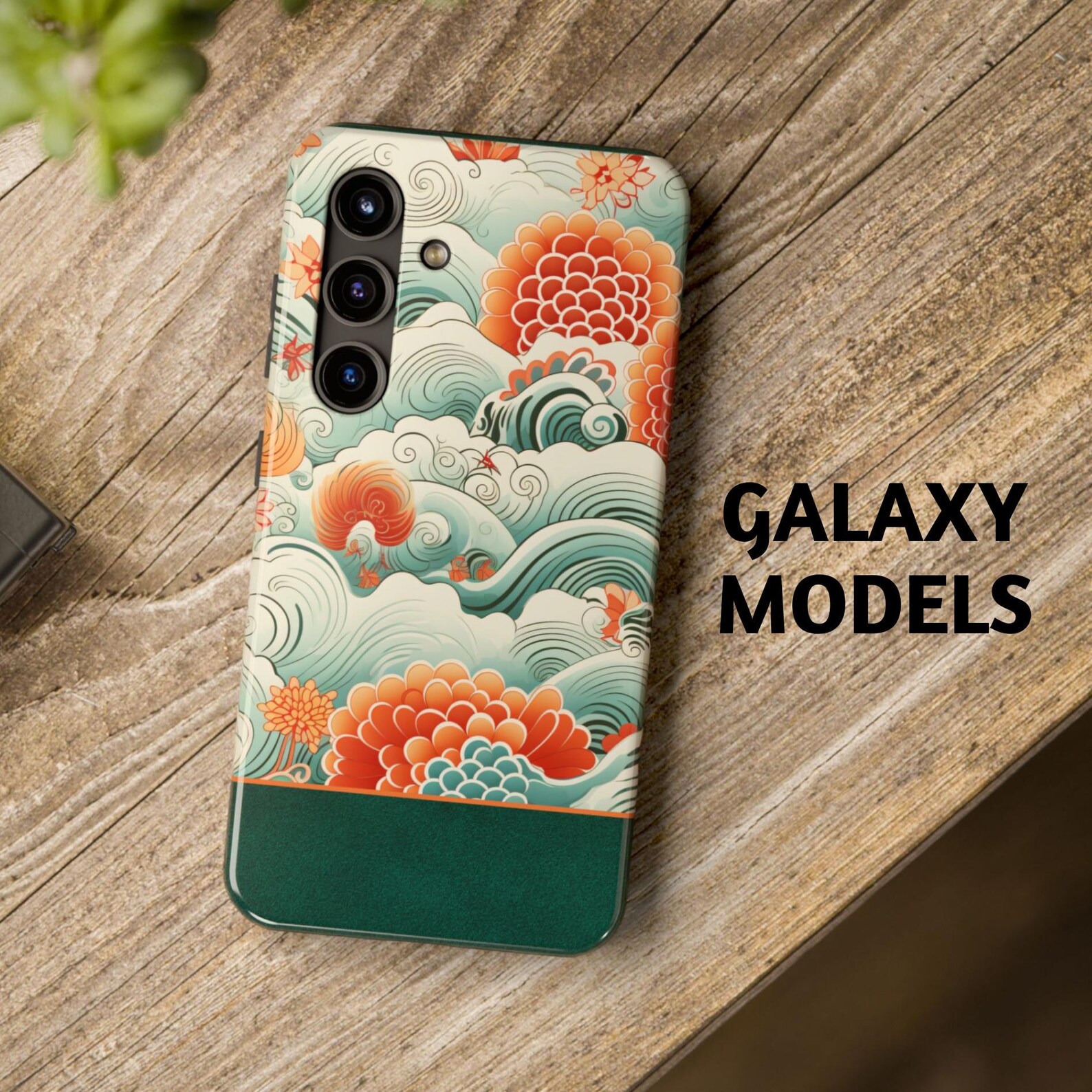Japanese Folk Art Floral Phone Tough Case, Asian Themed Phone Case ...