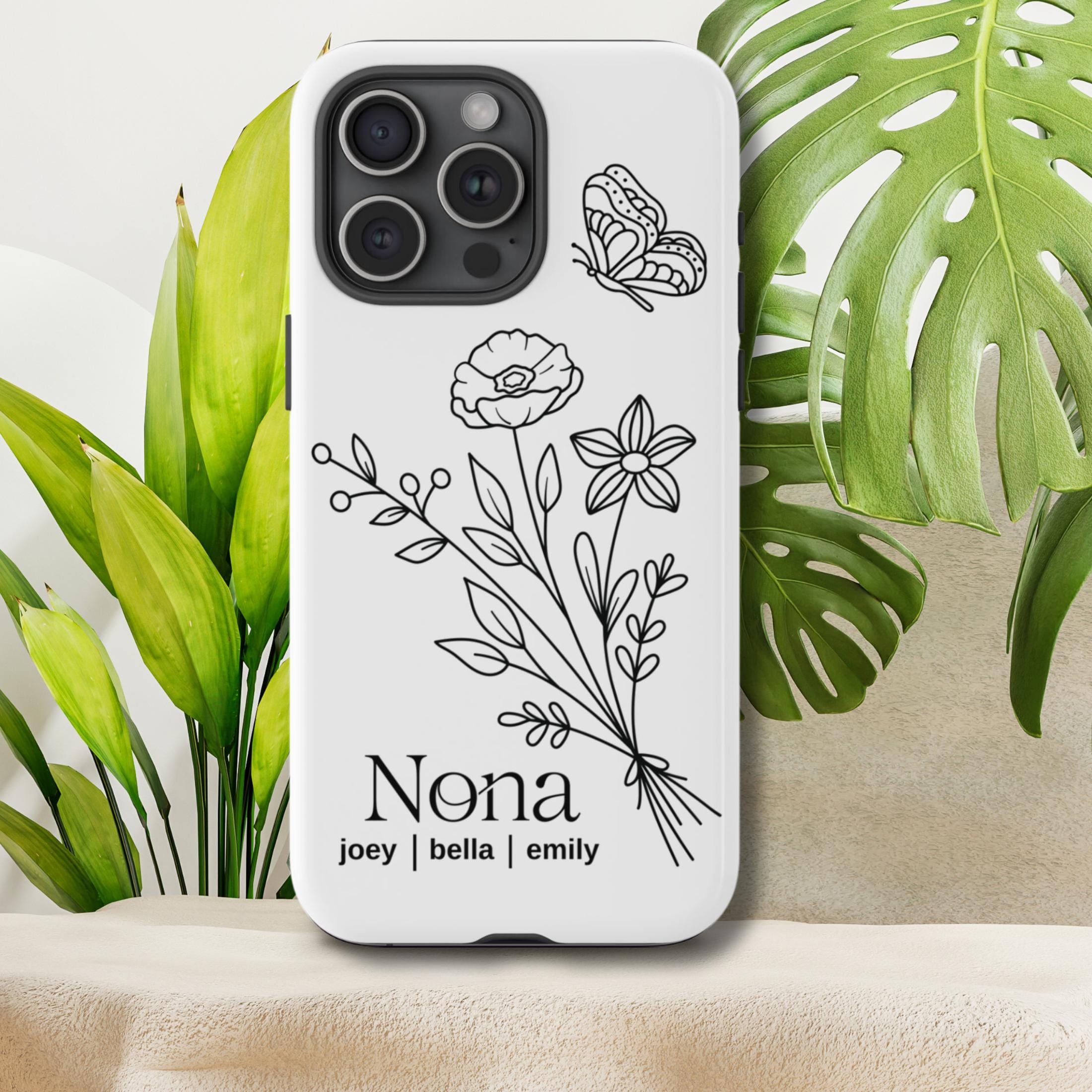 Personalized Grandmother Nona Floral iPhone Case, Custom Phone Case ...