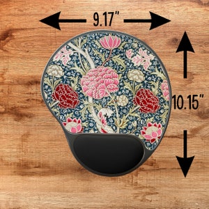 William Morris Mouse Pad, Museum Replica, Art Nouveau, Ergonomic, Wrist Rest Mousepad, Gamer ...