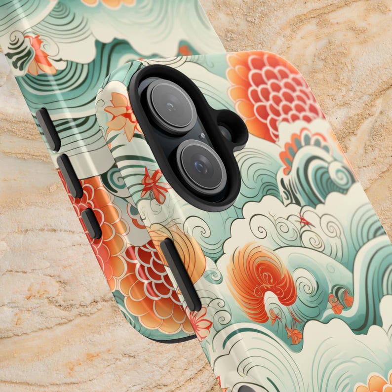 Japanese Folk Art Floral Phone Tough Case, Asian Themed Phone Case ...
