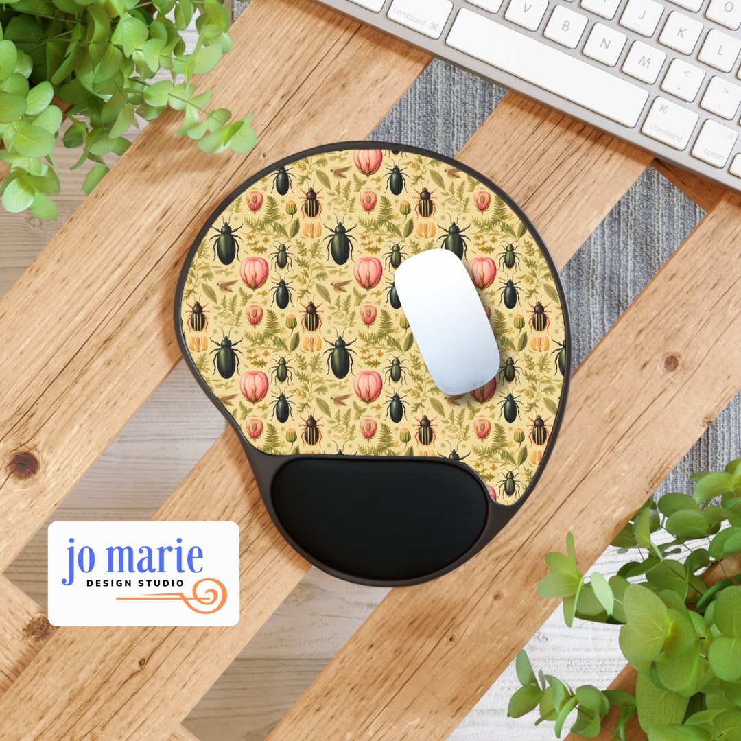 Botanical Mouse Pad, Bugs Beetles, Vintage Entomology, Ergonomic, Wrist ...