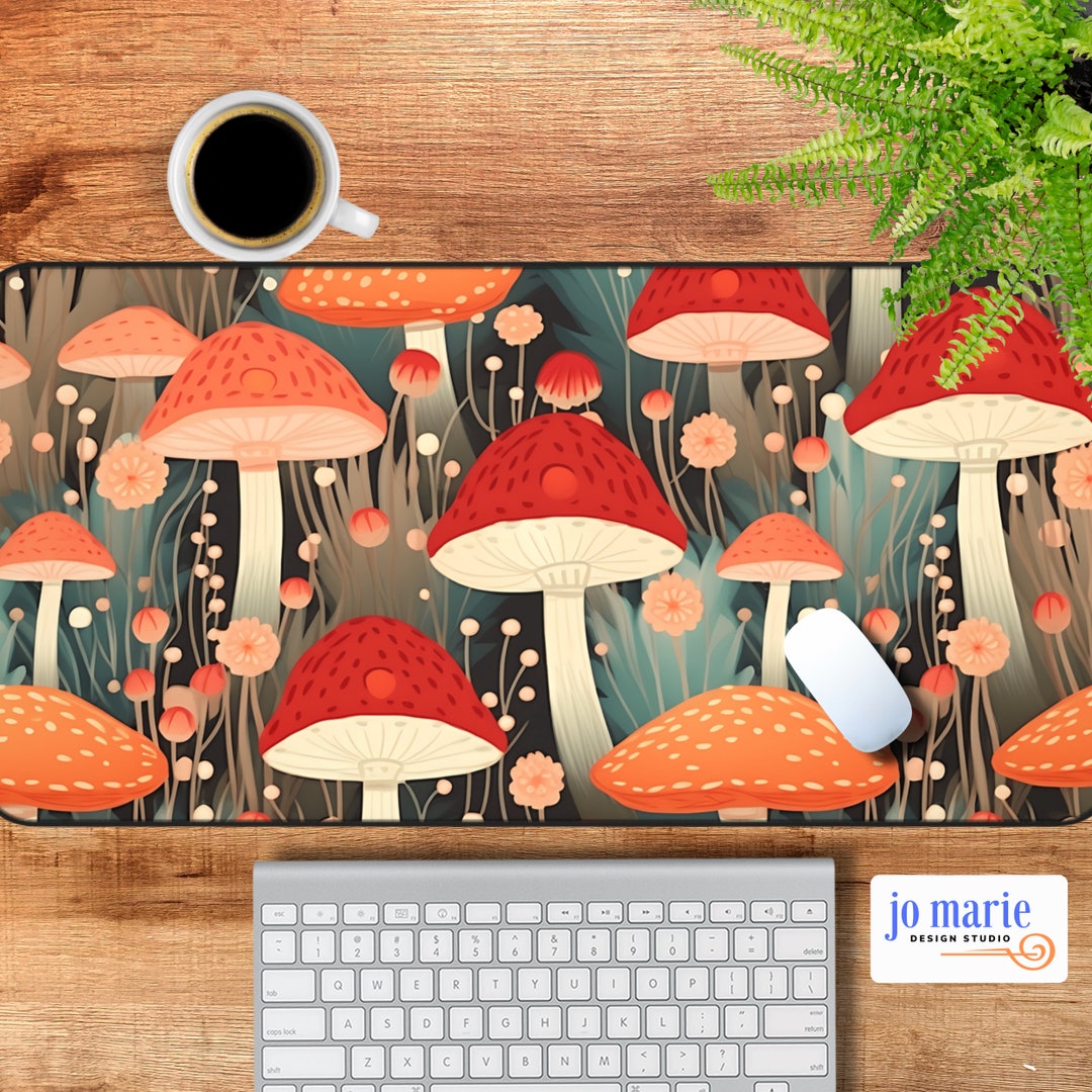 Magic Mushrooms Gaming Desk Mat, Large Anti-slip Mousepad, Mushroom ...