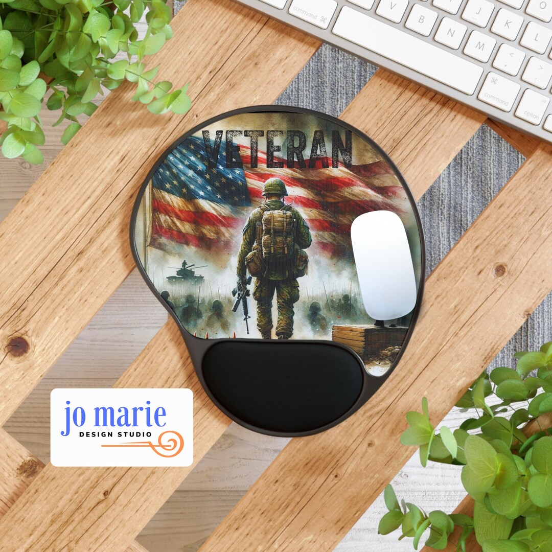 Military Active-duty Mouse Pad, Veteran USA Flag Ergonomic Wrist Rest ...