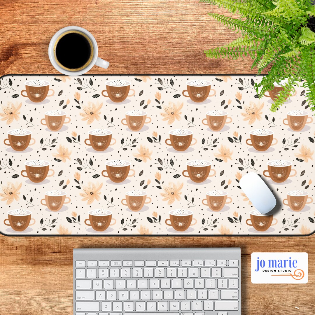 Coffee Lovers Gaming Desk Mat, Large Anti-slip Mousepad, Morning ...