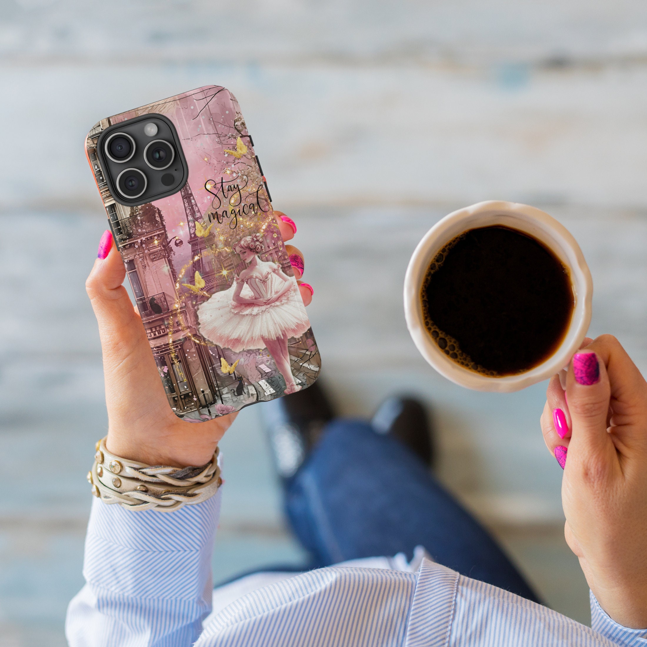 Paris France Collage iPhone Case, Pretty Ballerina Phone Case, Vintage ...