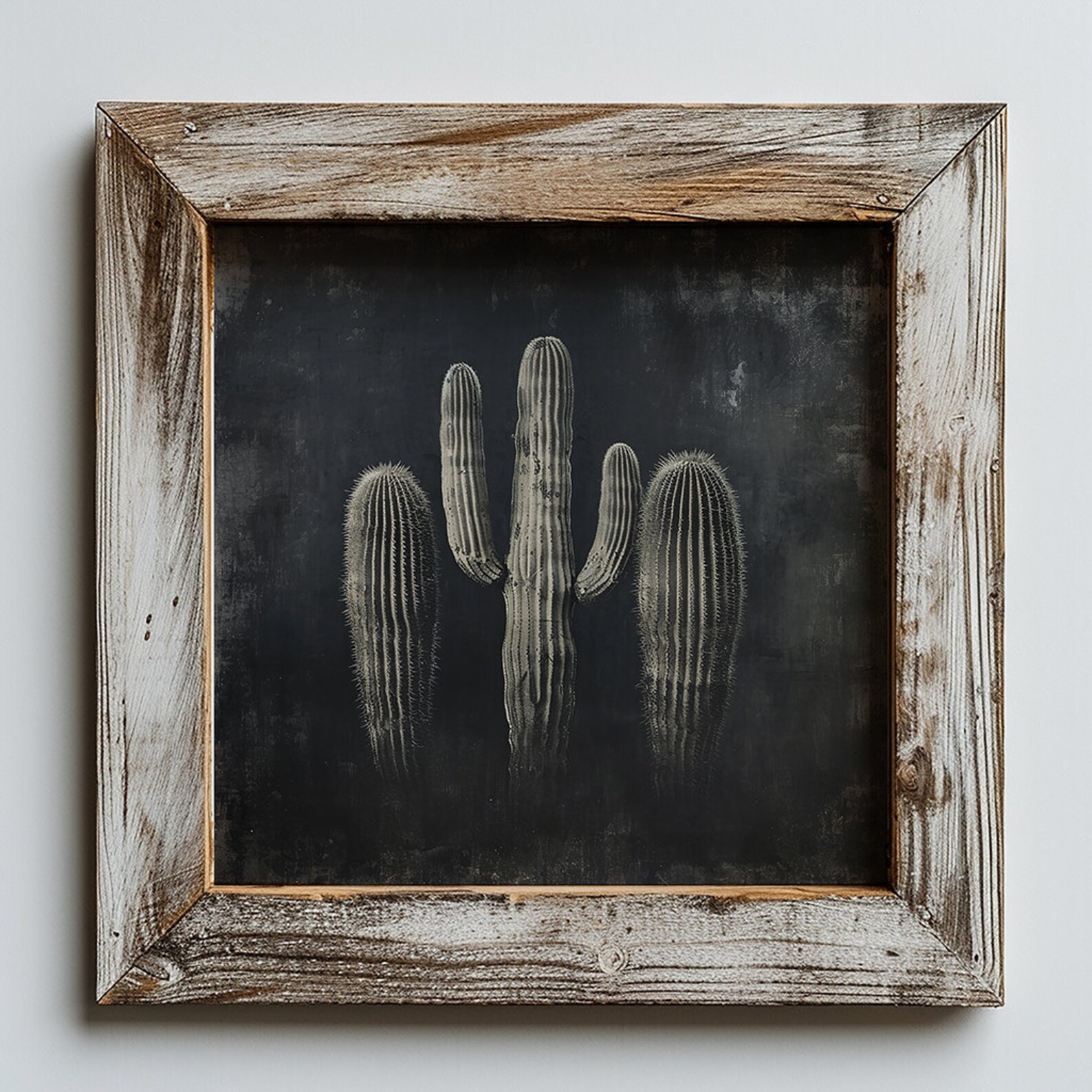 Moody Cactus, Rustic, Antique, Western, Vintage, Western Wall Art, Wall ...