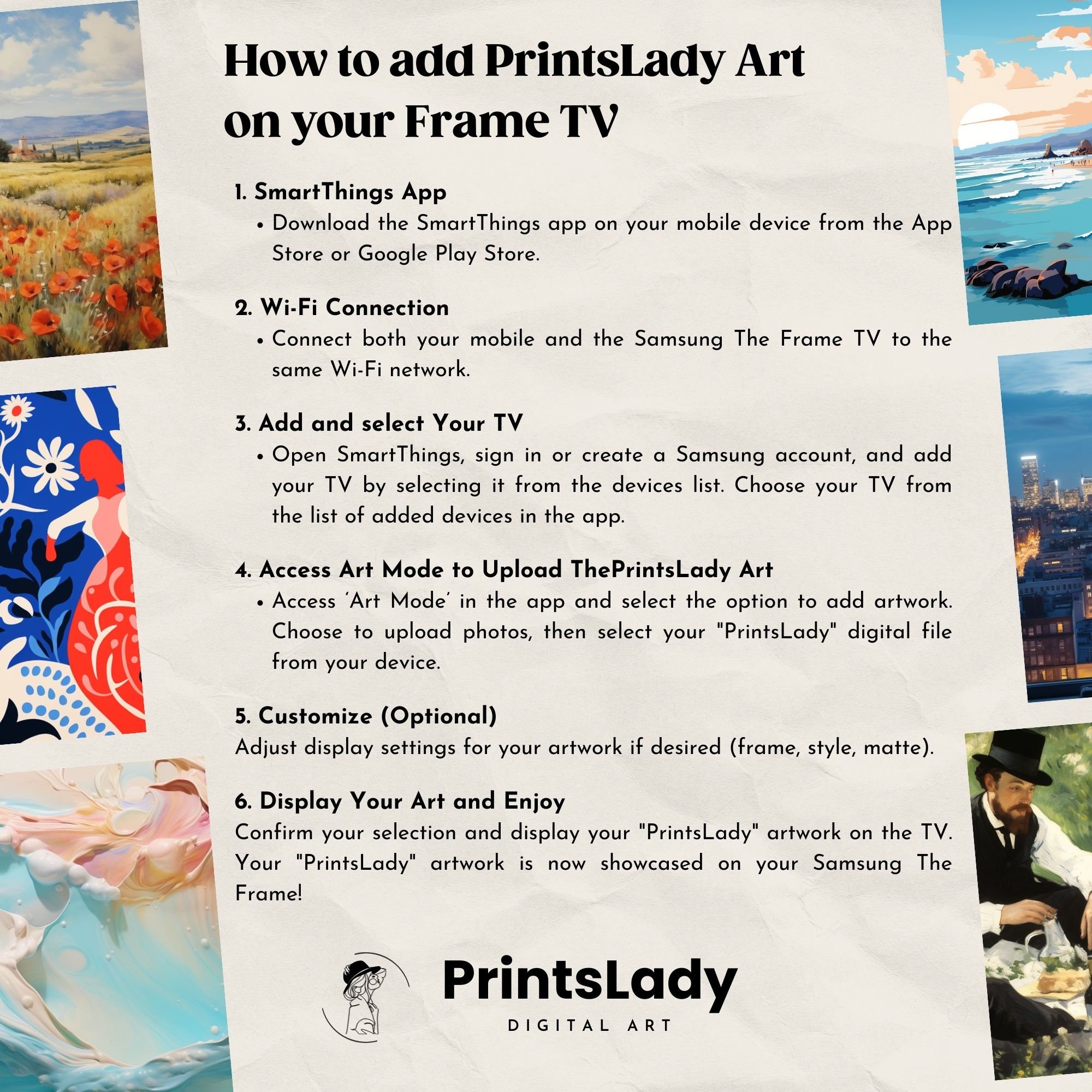 3D Flowers TV Art Frame TV Art Flowers Texture Painting Pastel Colors ...