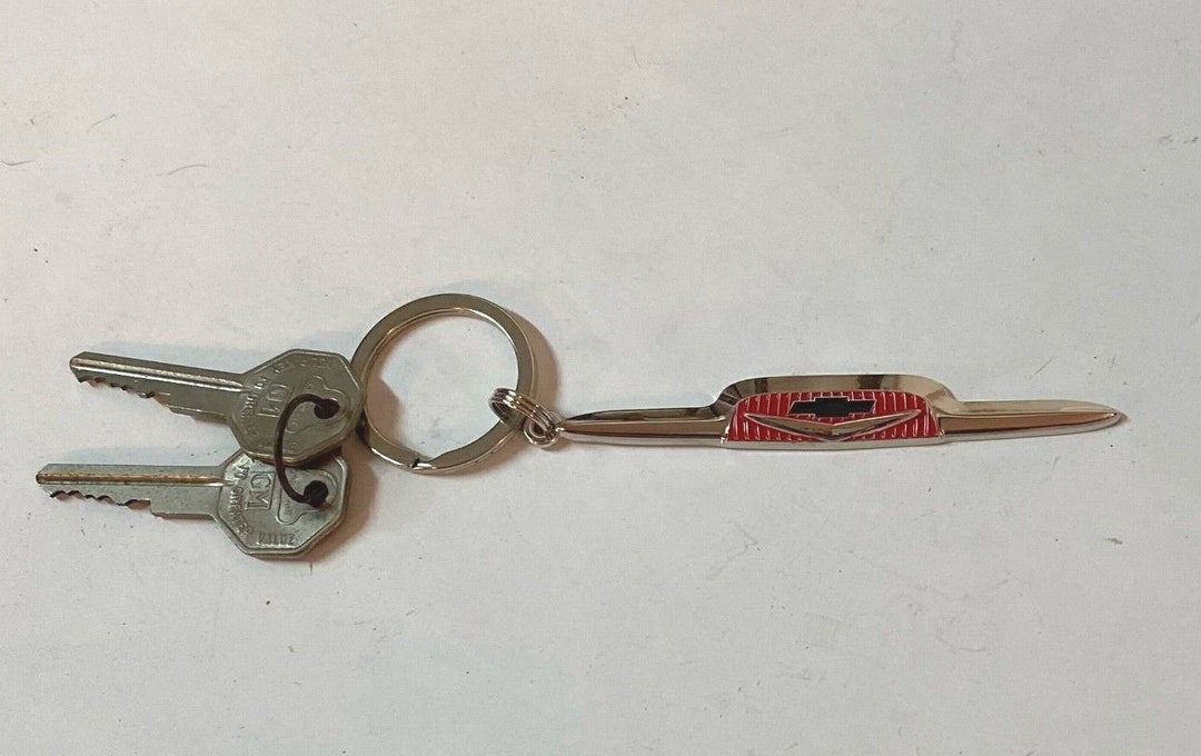 1957 Task Force V8 PICKUP Chrome Plated Diecast Hood Emblem Keychain - Etsy