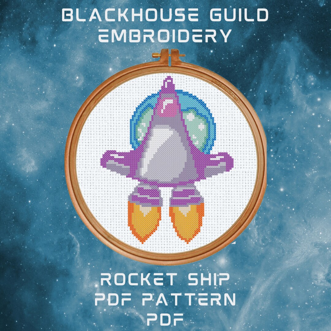 Original Rocket Ship Design Cross Stitch (beginner Friendly) - Etsy