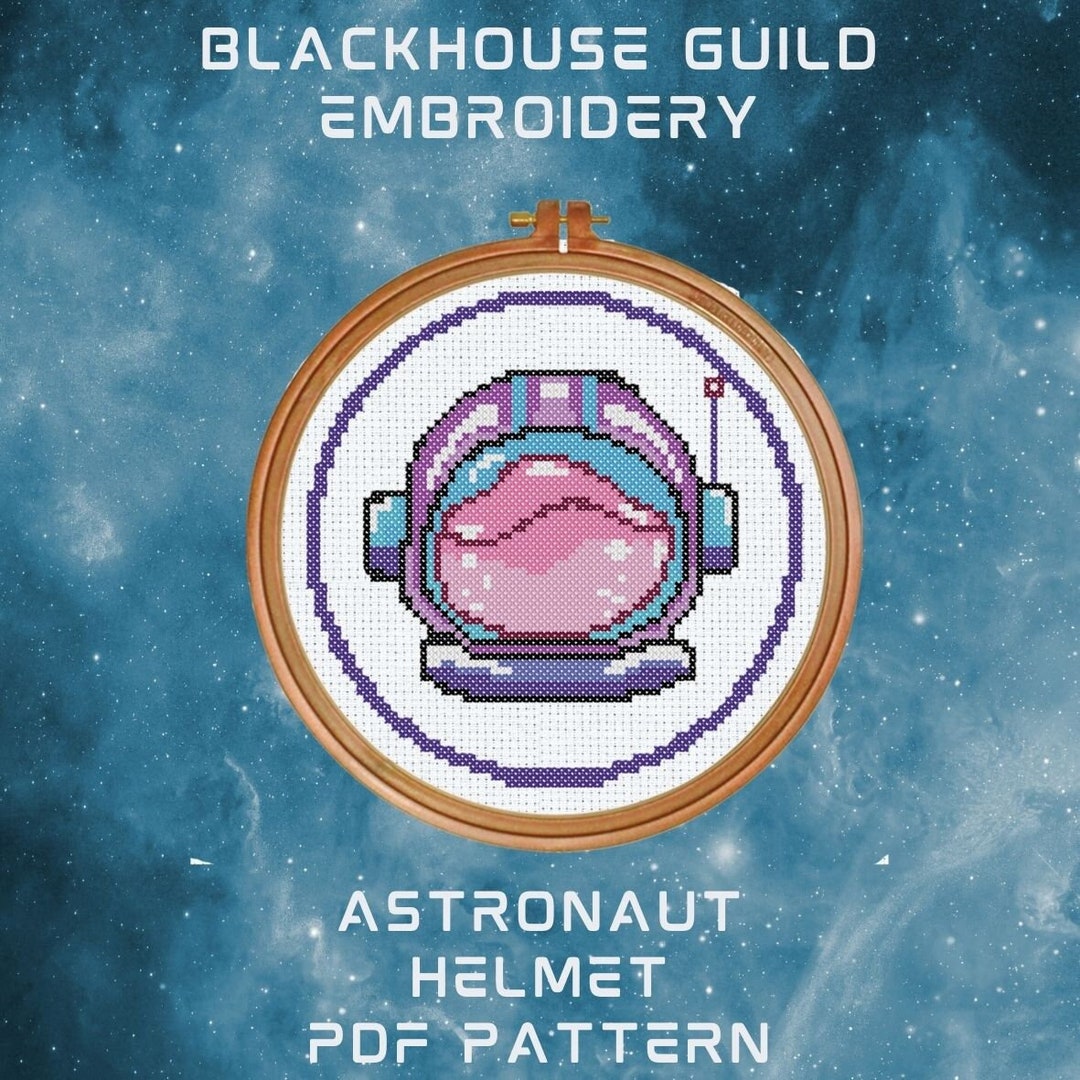 Original Astronaut Helmet Design Cross Stitch (beginner Friendly) - Etsy