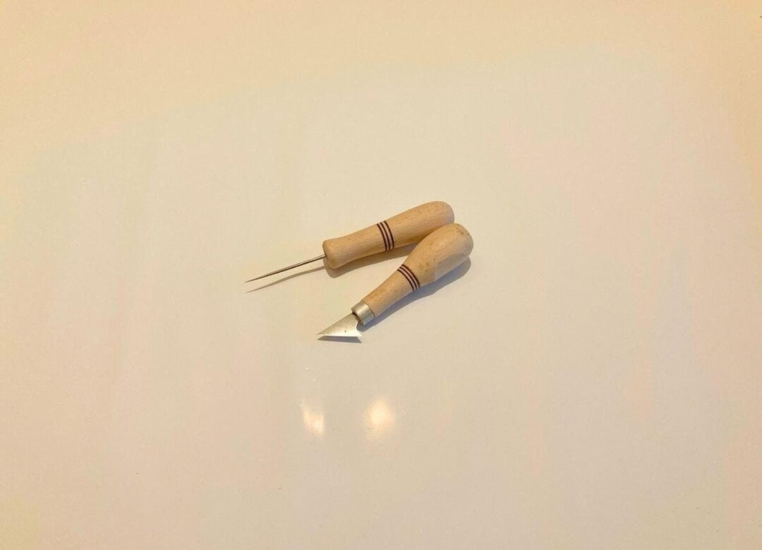 Awl for Leatherworking and Knife for Wood Carving . Leatherworking Tool ...