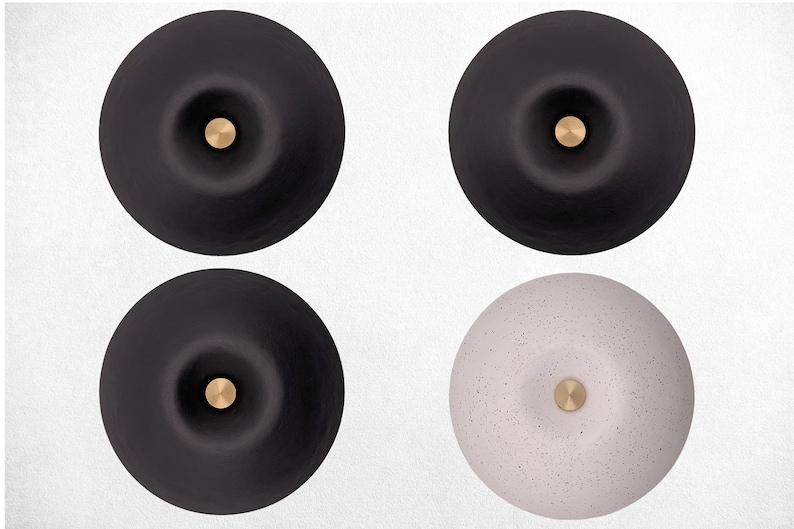 3D Round Wall Sculpture Set of 8 Pieces, Black, White, Handmade ...