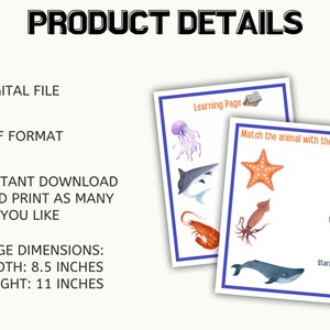 Sea Animals Printable for Kids Worksheet Activity Book Printable Pages ...