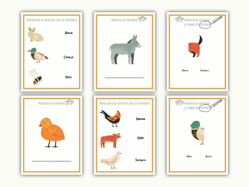 Farm Animals Printable for Kids in Spanish Homeschool Activity Pages ...