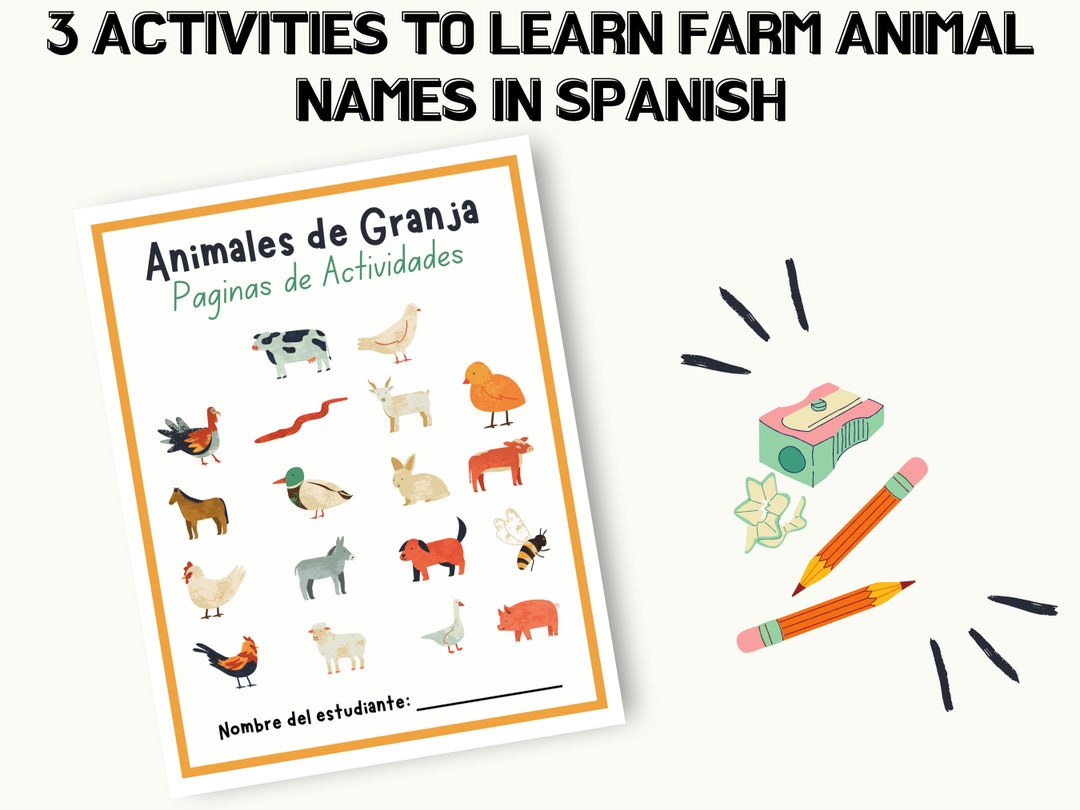 Farm Animals Printable for Kids in Spanish Homeschool Activity Pages ...
