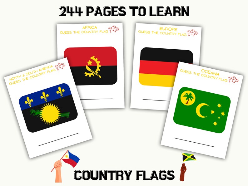 Guess the Country Flag Printable Activity for Kids Homeschool Activity ...