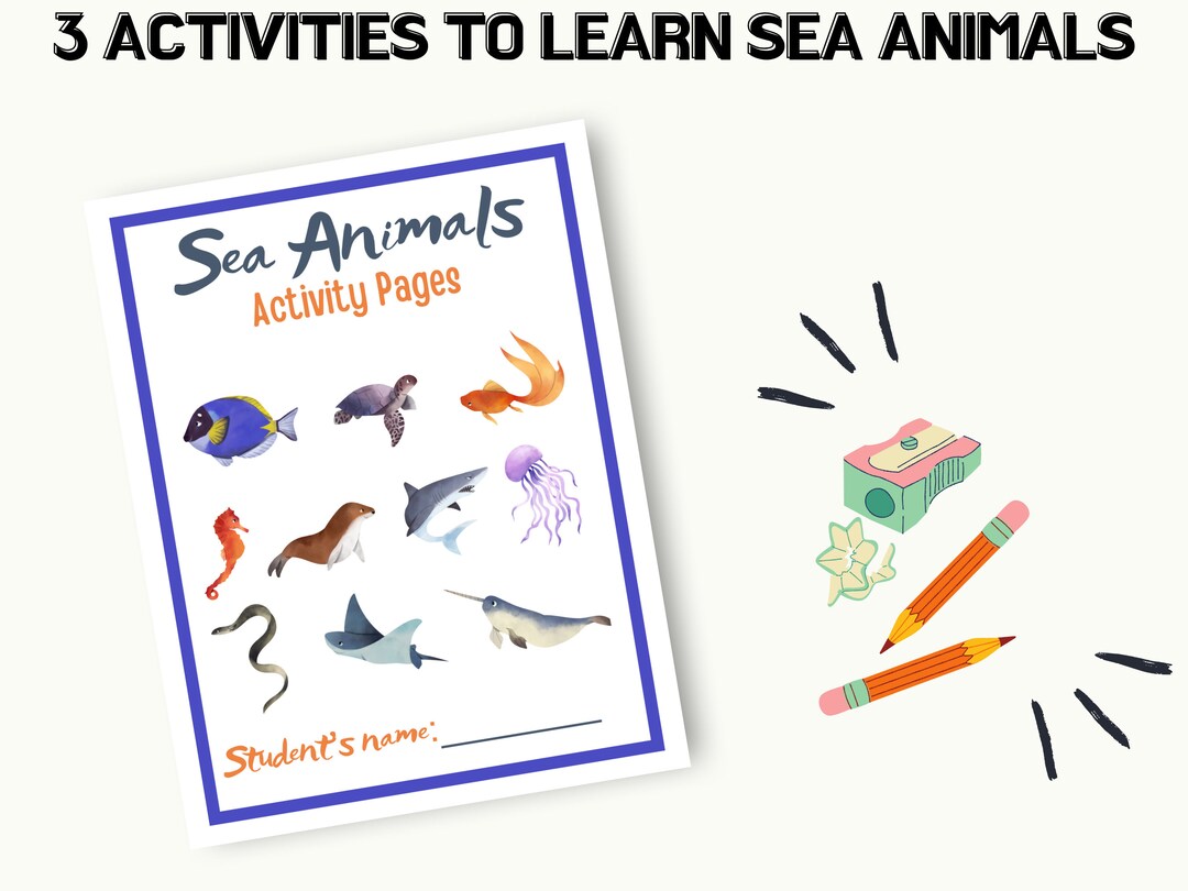 Sea Animals Printable for Kids Worksheet Activity Book Printable Pages ...