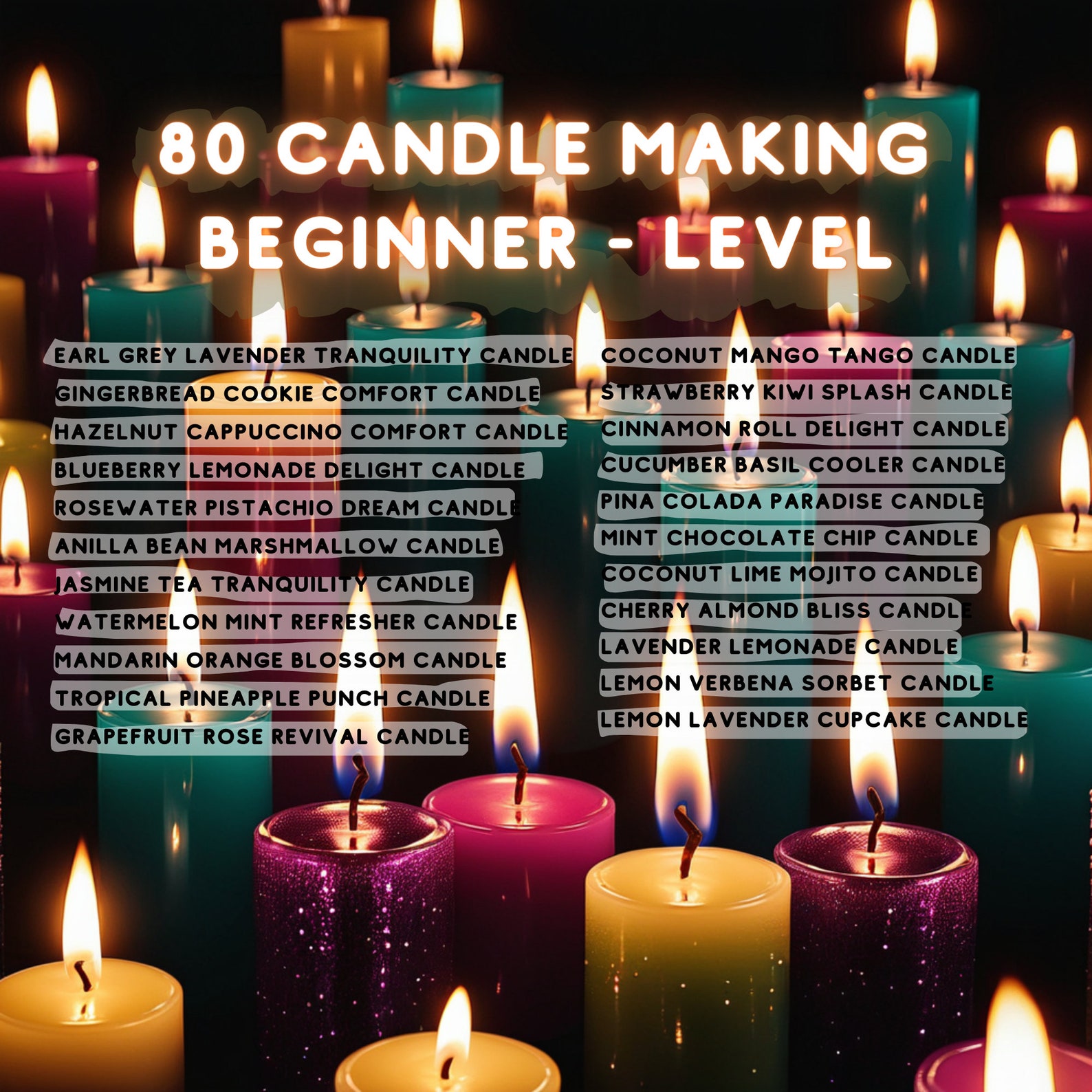 80 Homemade Natural Candle Making, Natural Candle Recipe, Beginner ...