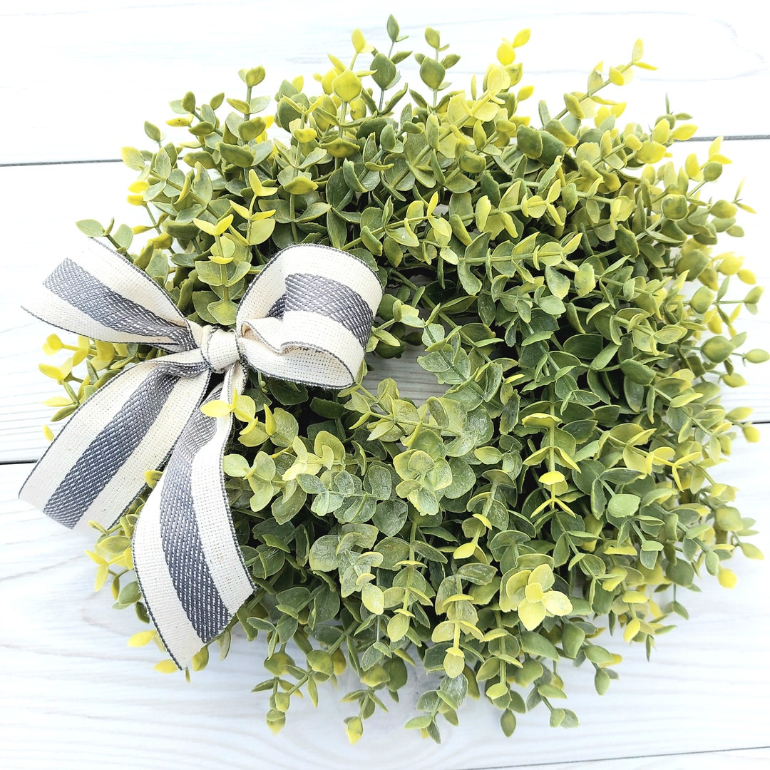 Mini Eucalyptus Wreath, Small Greenery Wreath, Kitchen Cabinets Wreath ...