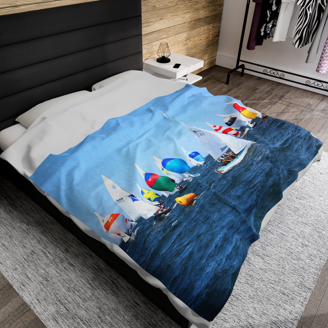 Cape Cod Sailboat Race Velveteen Plush Soft Fleece Blanket Rhodes ...