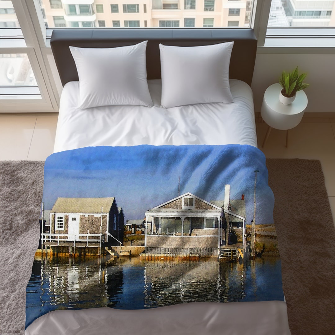 Sandy Neck Blanket Cottages Soft Velveteen Plush Fleece Blanket Cape ...