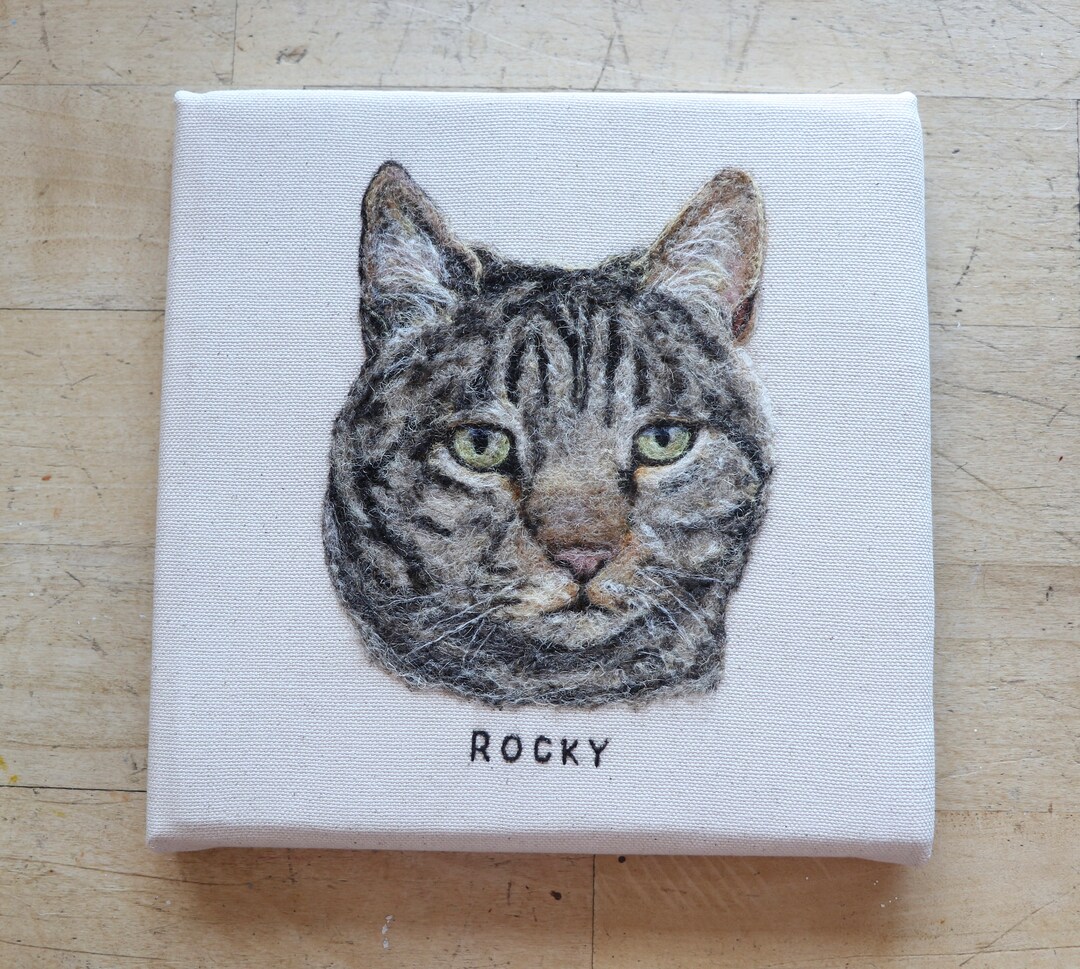 8 X 8 Inch Pet Portrait, Wool Painting, Custom Pet Portrait, Wool Pet ...