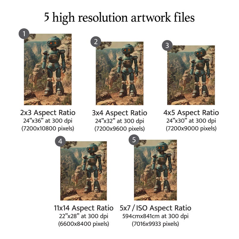 Vintage-look Toy Robot Scene • Printable Art Download • Retro Science ...