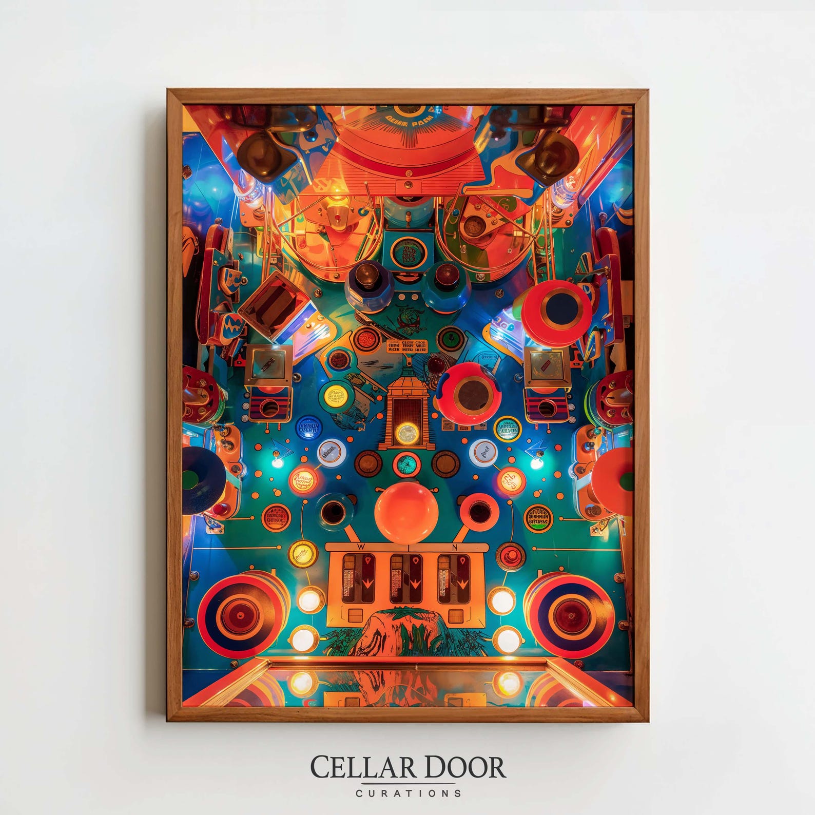 Vintage-look Toy Pinball Game Scene • Printable Art Download • Retro ...